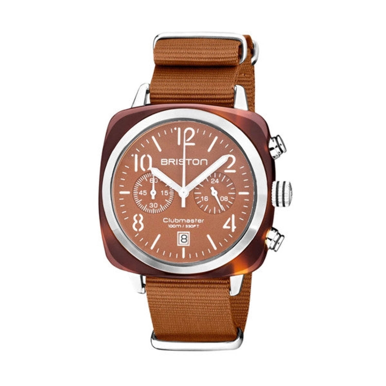 Briston Clubmaster Classic Chronograph 40mm Terracotta Acetate Brown ...