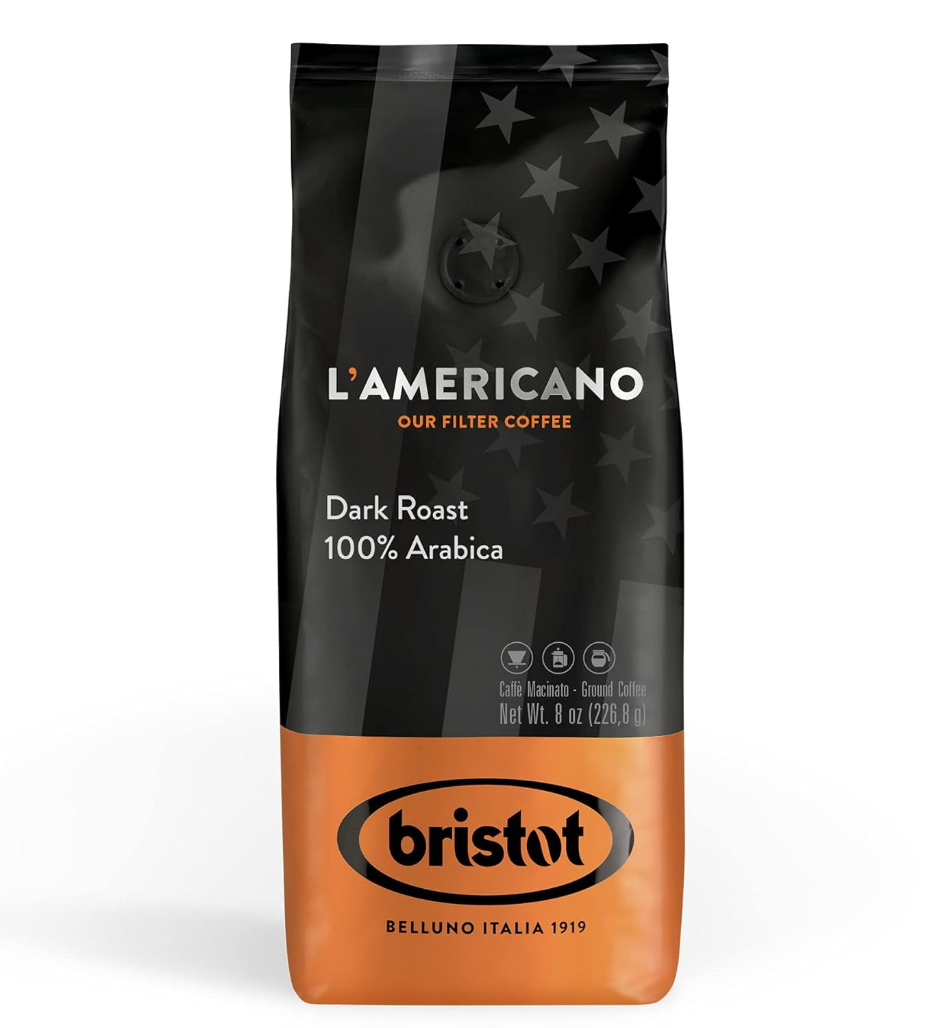 Bristot L‘americano Filter Coffee - Dark Roast Ground Filter Coffee ...