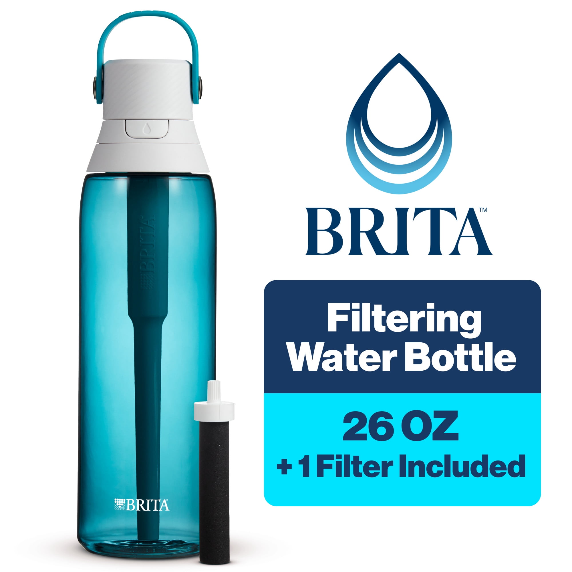 Brita Insulated Filtered Water Bottle with Straw, Reusable, BPA Free ...