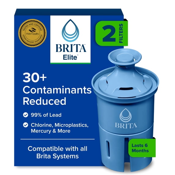 Brita Elite Long-Lasting Water Filter Replacement, Reduces Lead - 2 ...
