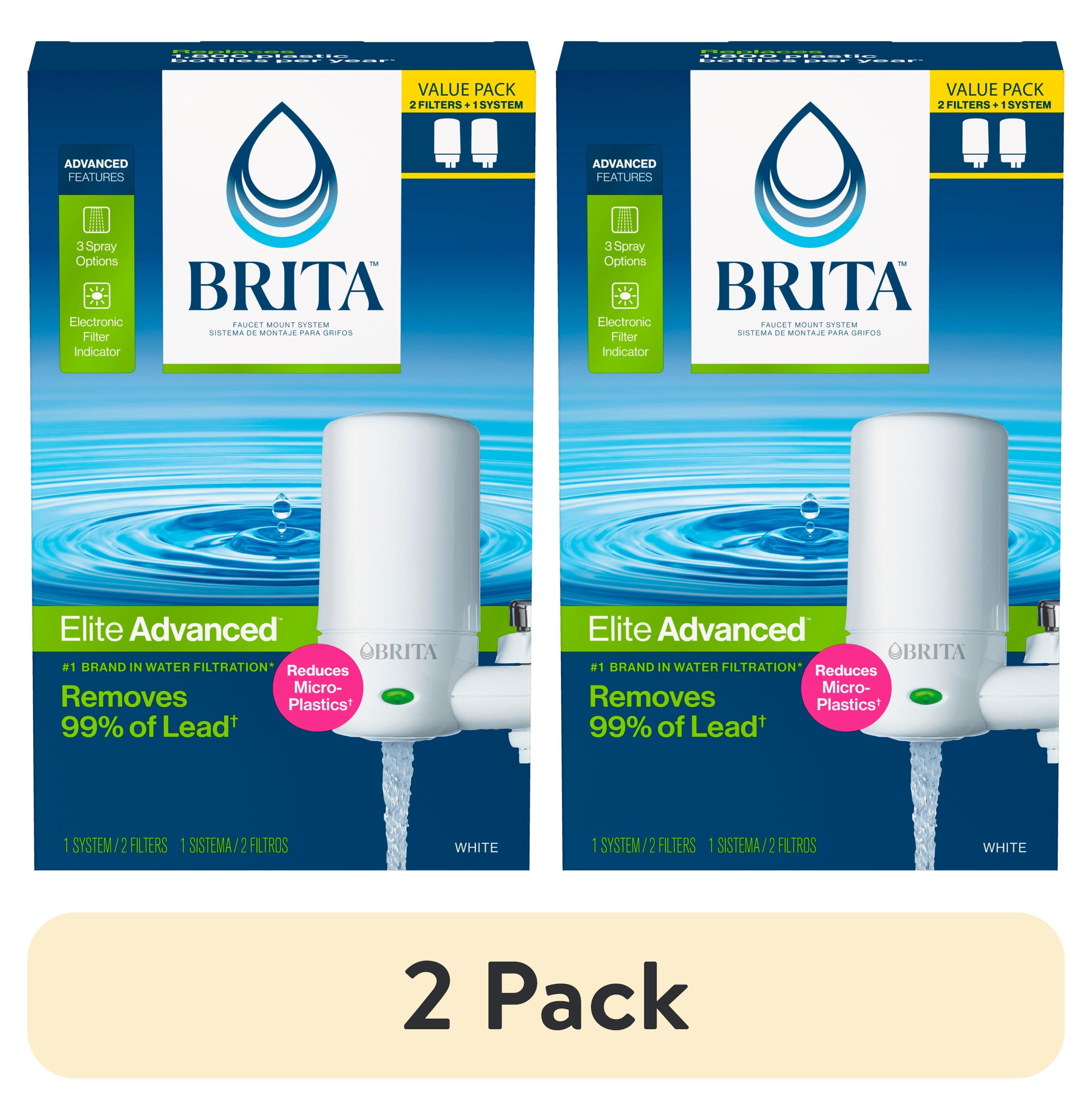 (2 pack) Brita Elite Water Faucet Filtration Mount System, Fits ...