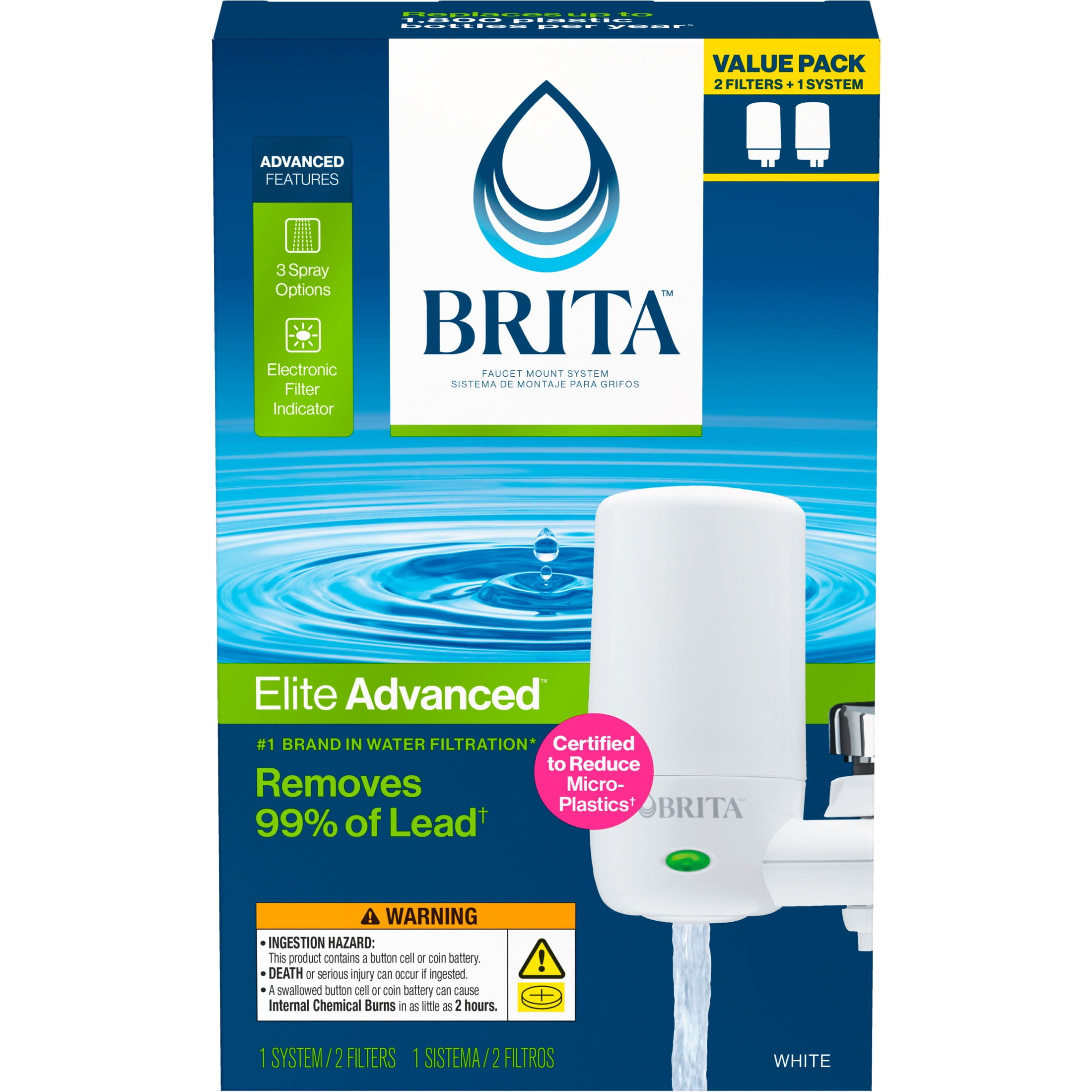 Free Shipping! BRITA Faucet Mount System White Includes 2 Filters Fits ...