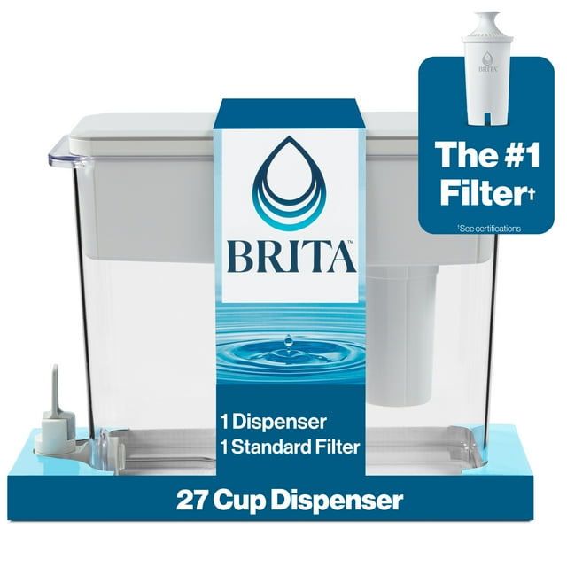 Brita Extra Large Ultramax 27 Cup Grey Filtered Water Dispenser with 1 ...