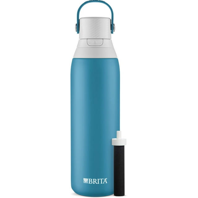 Brita Insulated Filtered Water Bottle with Straw, Reusable, Stainless ...