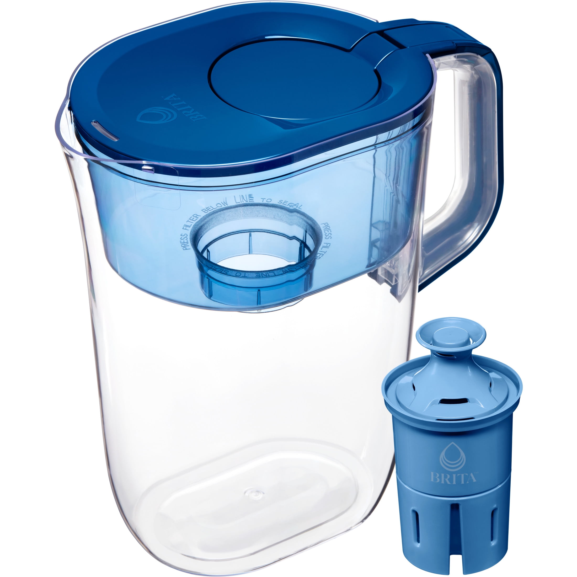 Brita Large 10 Cup Blue Tahoe Water Filter Pitcher with 1 Brita Elite ...