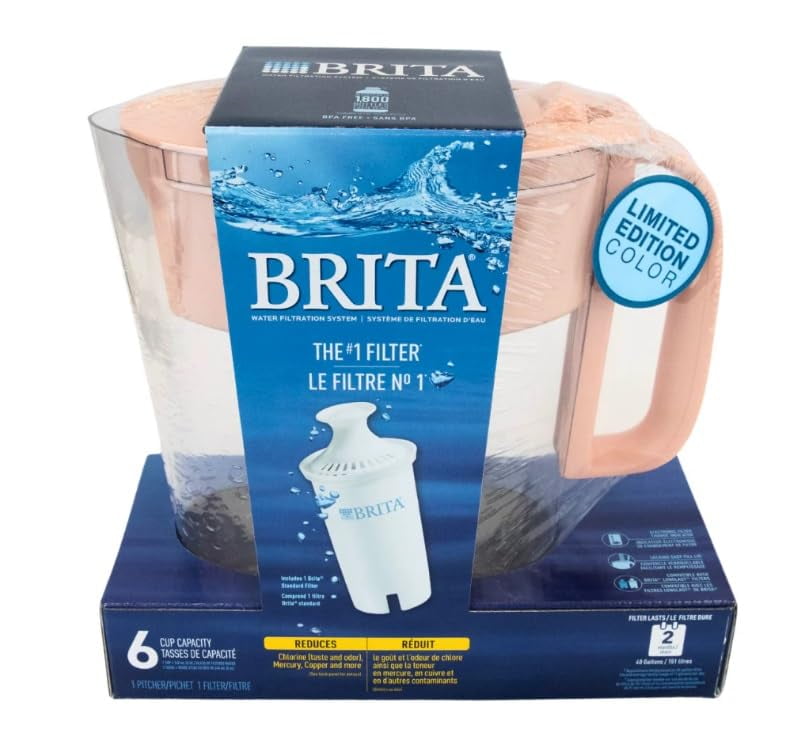 Brita Metro Water Filteration System Pitcher 6 Cup Pink BPA Free ...