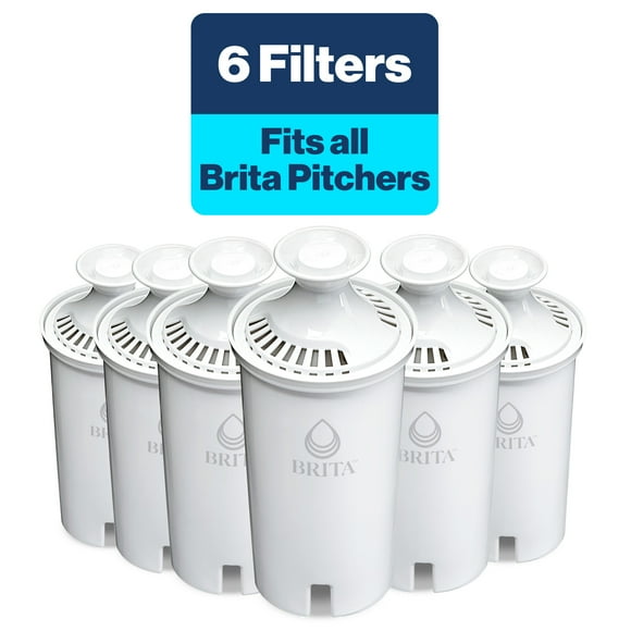 Brita Standard Water Filter, Replacement Filters for Pitchers and Dispensers, BPA Free, 6 Count