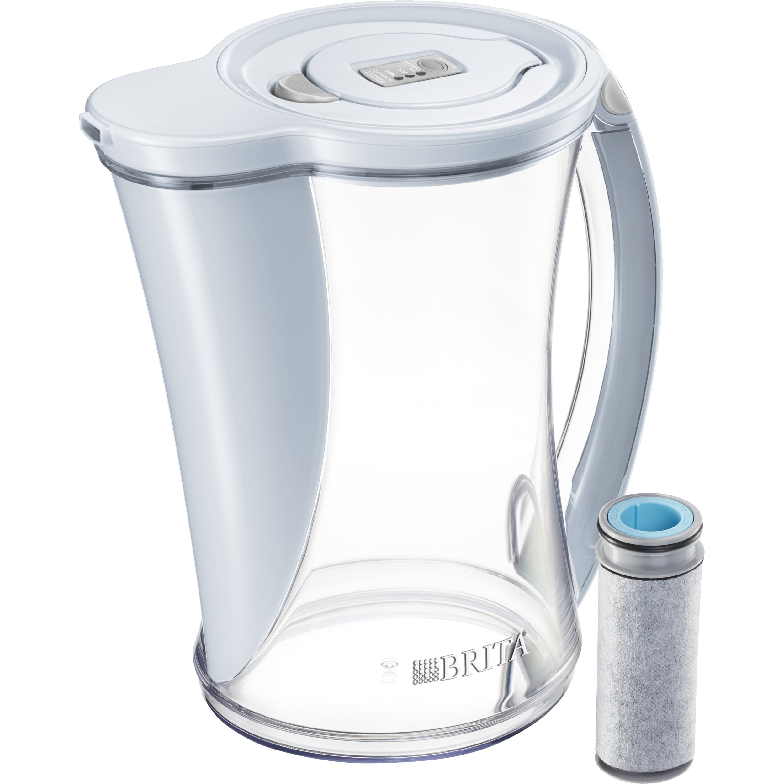 Brita Stream Cascade Large Space Saver 12-Cup Filtration Water Pitcher ...