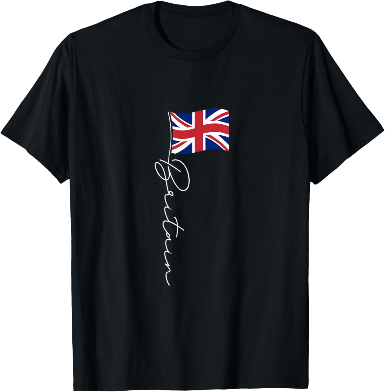Britain Signature Flag Pole - Elegant Patriotic British Flag T-Shirt ...