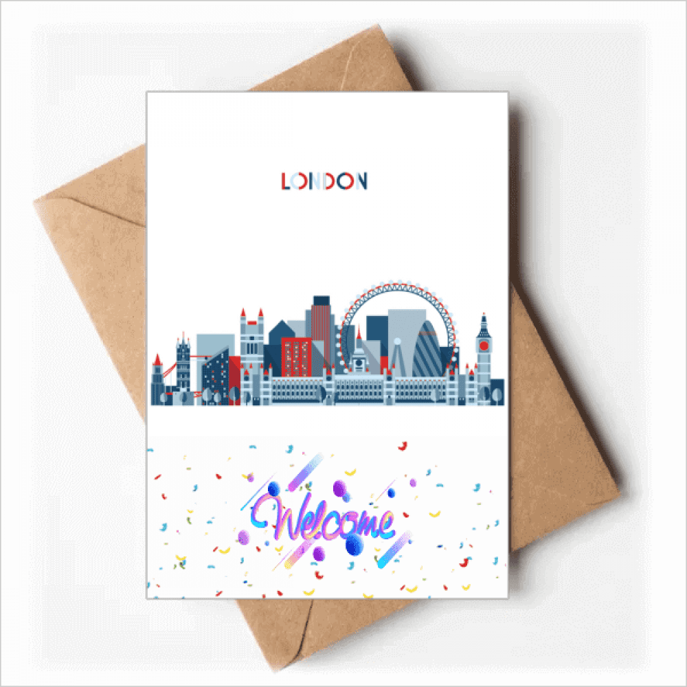 Britain UK London Eye Bridge Tower Blue Welcome Back Greeting Cards ...