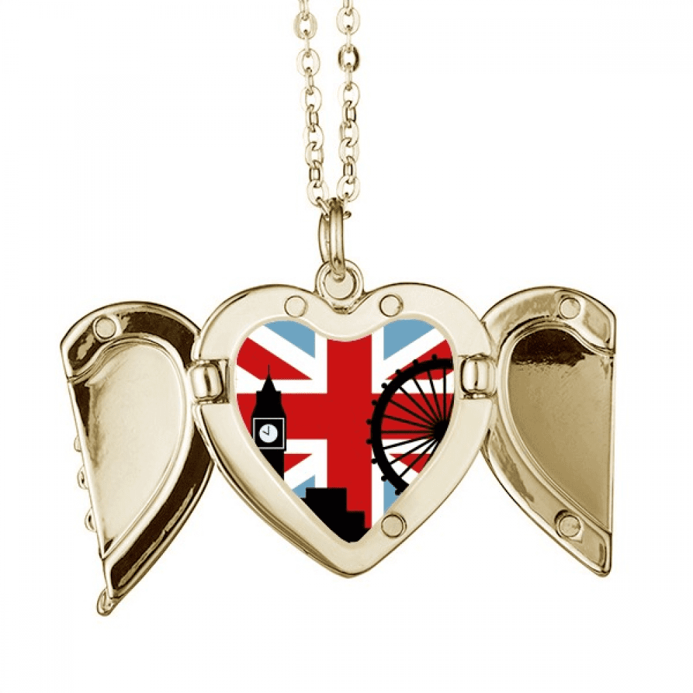 Britain Union Jack London Eye Big Ben Flag UK Folded Wings Peach Heart ...