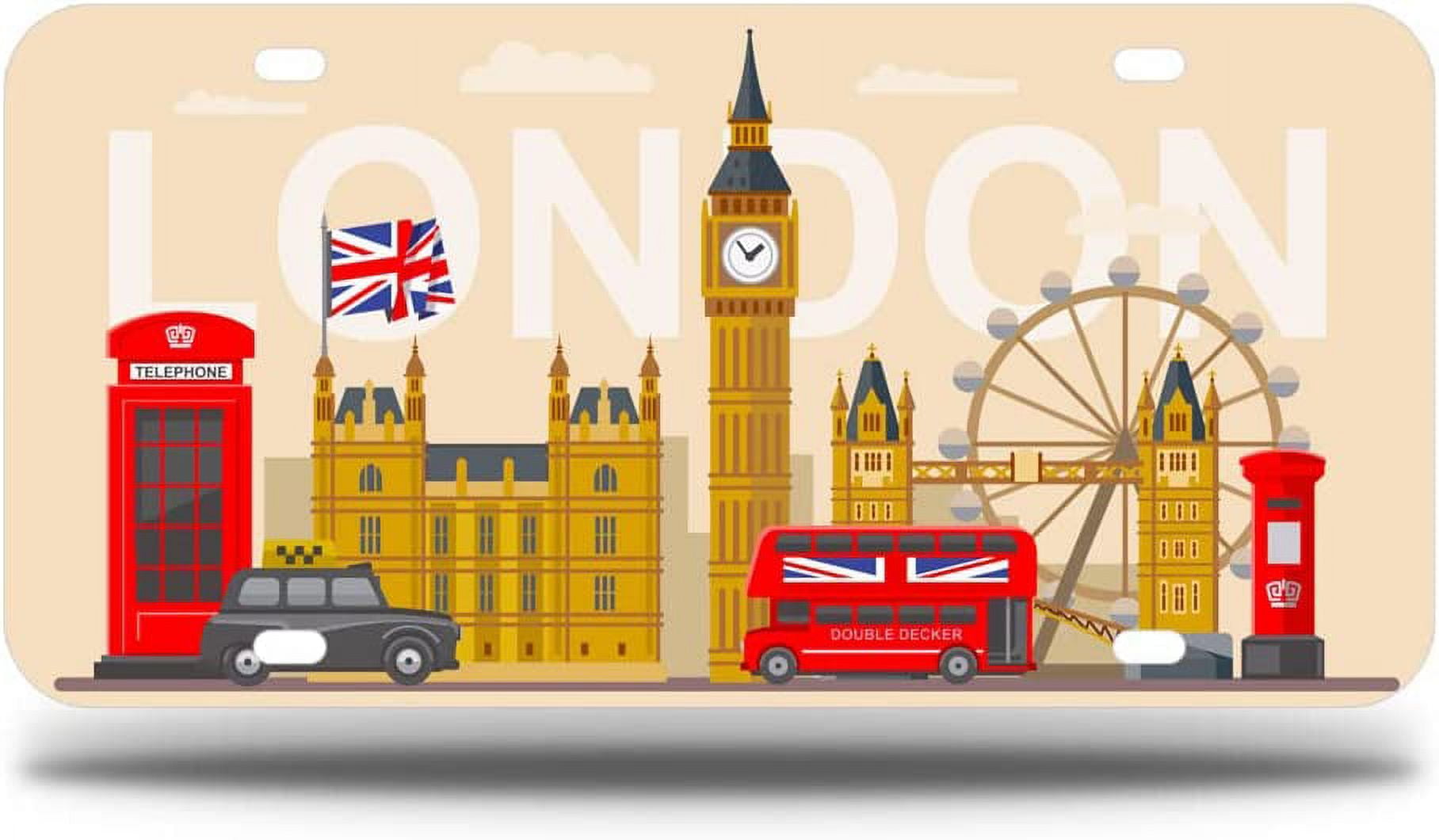 Britain and London Icon License Plate, BB Car Front License Plates with ...