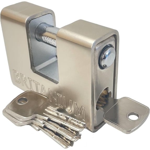 Britanium, Armoured Steel Heavy-Duty Padlock, BRP/74, 74mm - Walmart.com