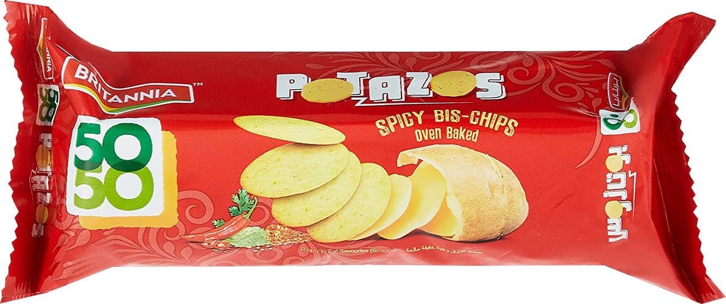 Britannia 50-50 Potazos - Spicy Bis-Chips 3.52 oz pack Pack of 2 ...