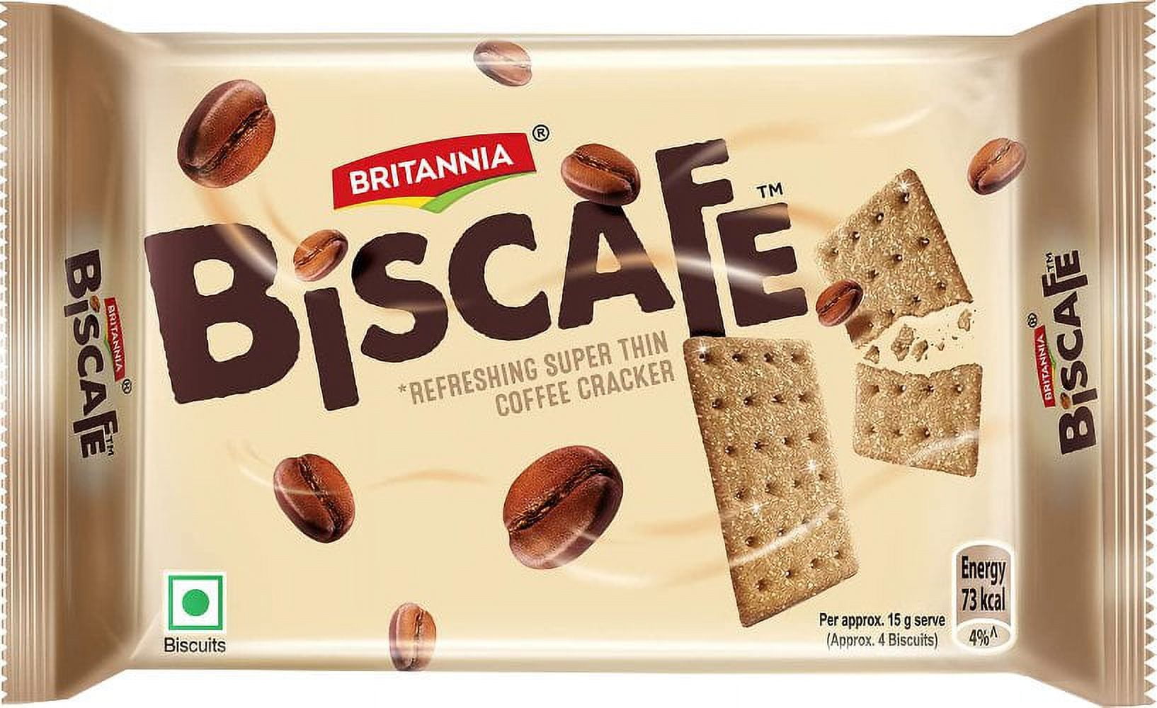 Britannia Biscafe - Thin Coffee Cracker 3.52 oz pack Pack of 4 ...