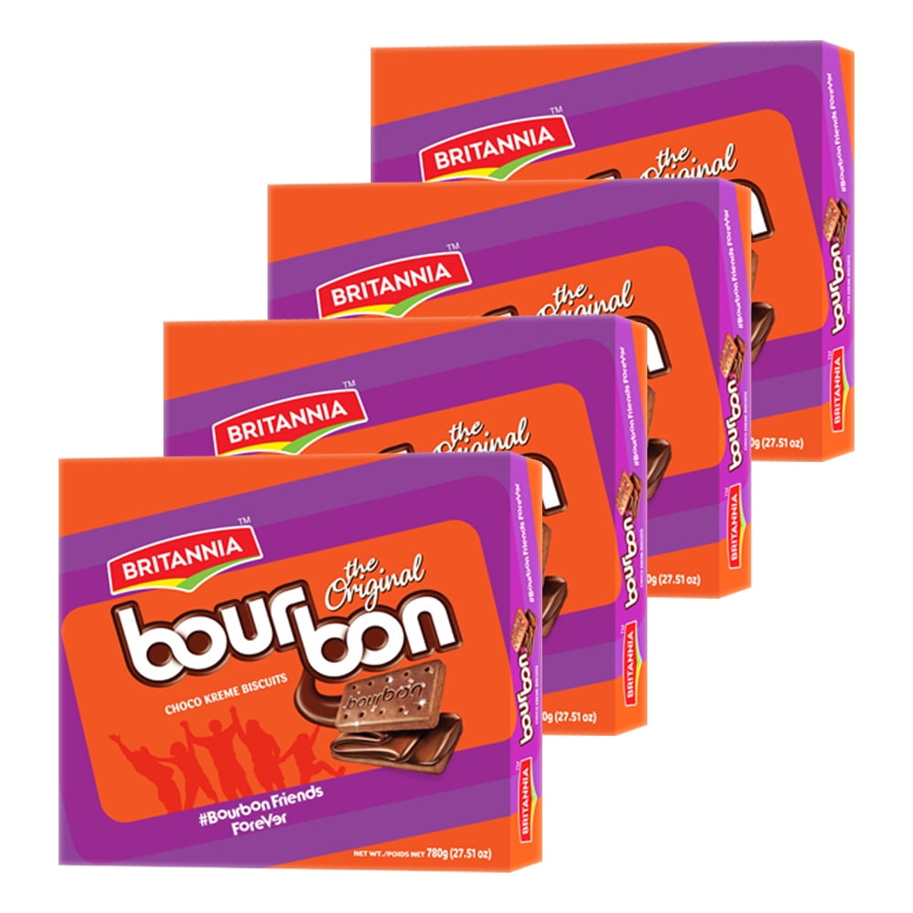 Britannia Bourbon Original - Choco Creme Biscuits 27.51oz, Sugar-Topped ...