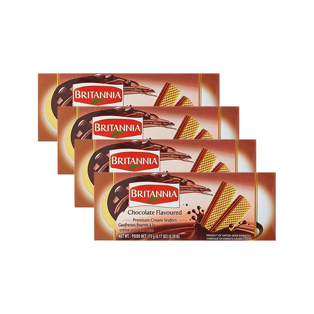 Britannia Chocolate Flavoured Premium MMF7 Cream Wafers 6.17oz (175g ...
