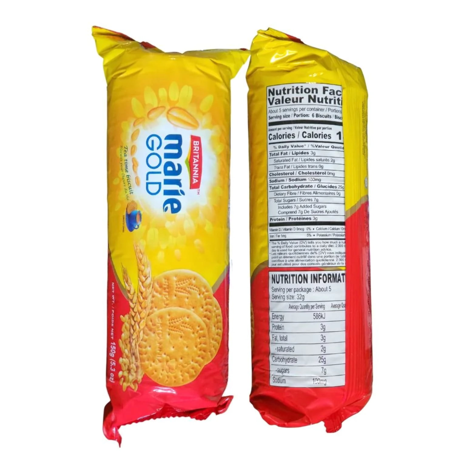 Britannia Marie Gold Biscuits 150g (Pack of 6) - Walmart.com