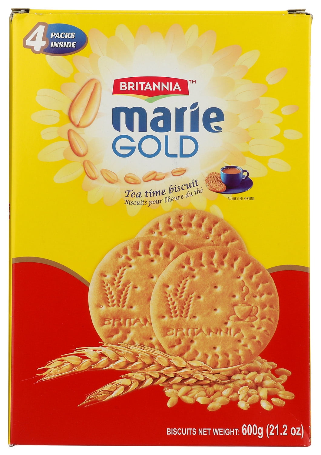 Britannia Marie Gold Tea Biscuits, Low Fat, Zero Cholesterol, 600g Pack ...