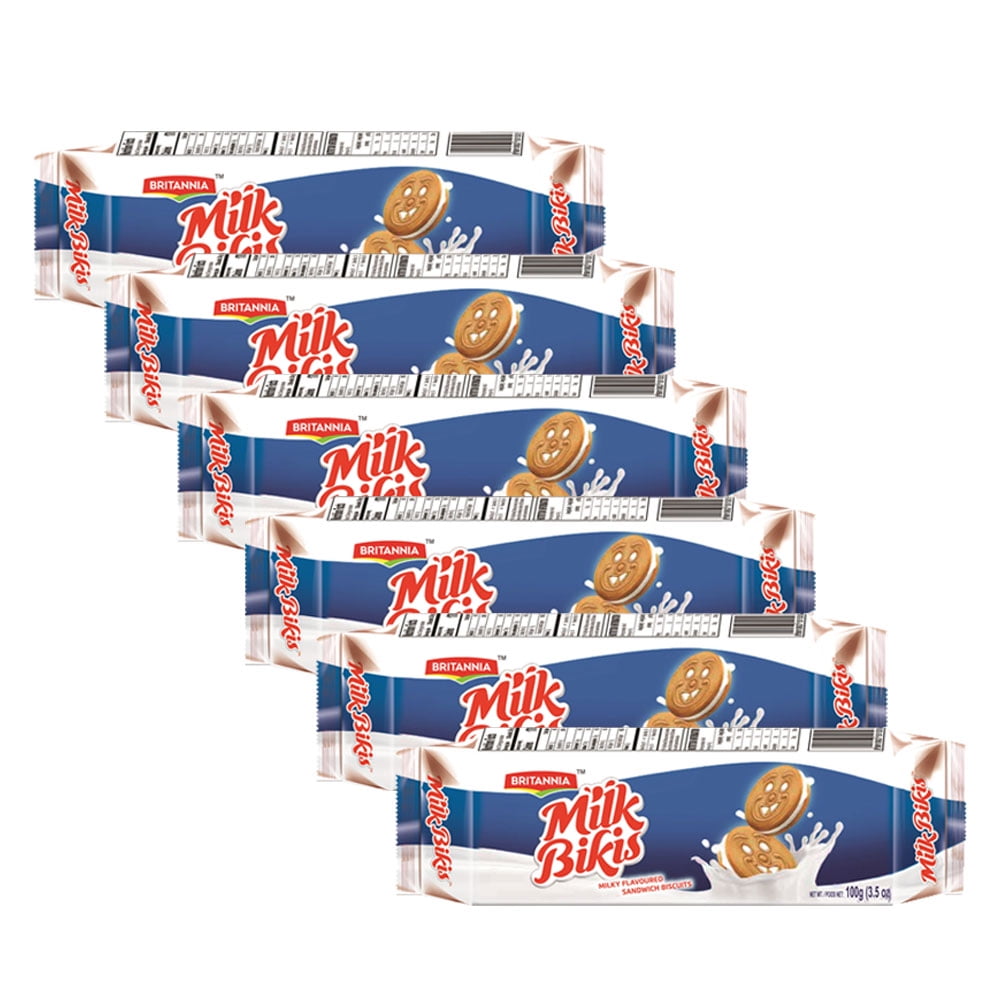 Britannia Milk Bikis Cookies - Cream Sandwich, Crispy, Halal ...