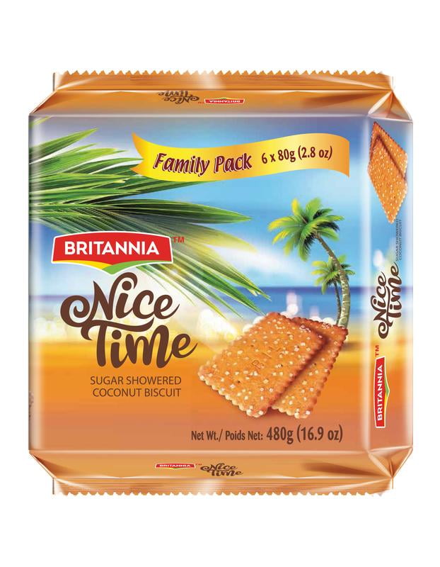 Britannia Nice Time Coconut Biscuits - Crunchy & Delicious - Halal and ...