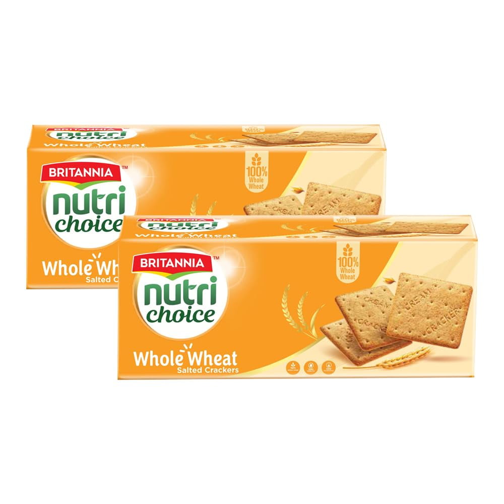 Britannia Nutri Choice Whole Wheat Salted Crackers 7.05oz (200g ...