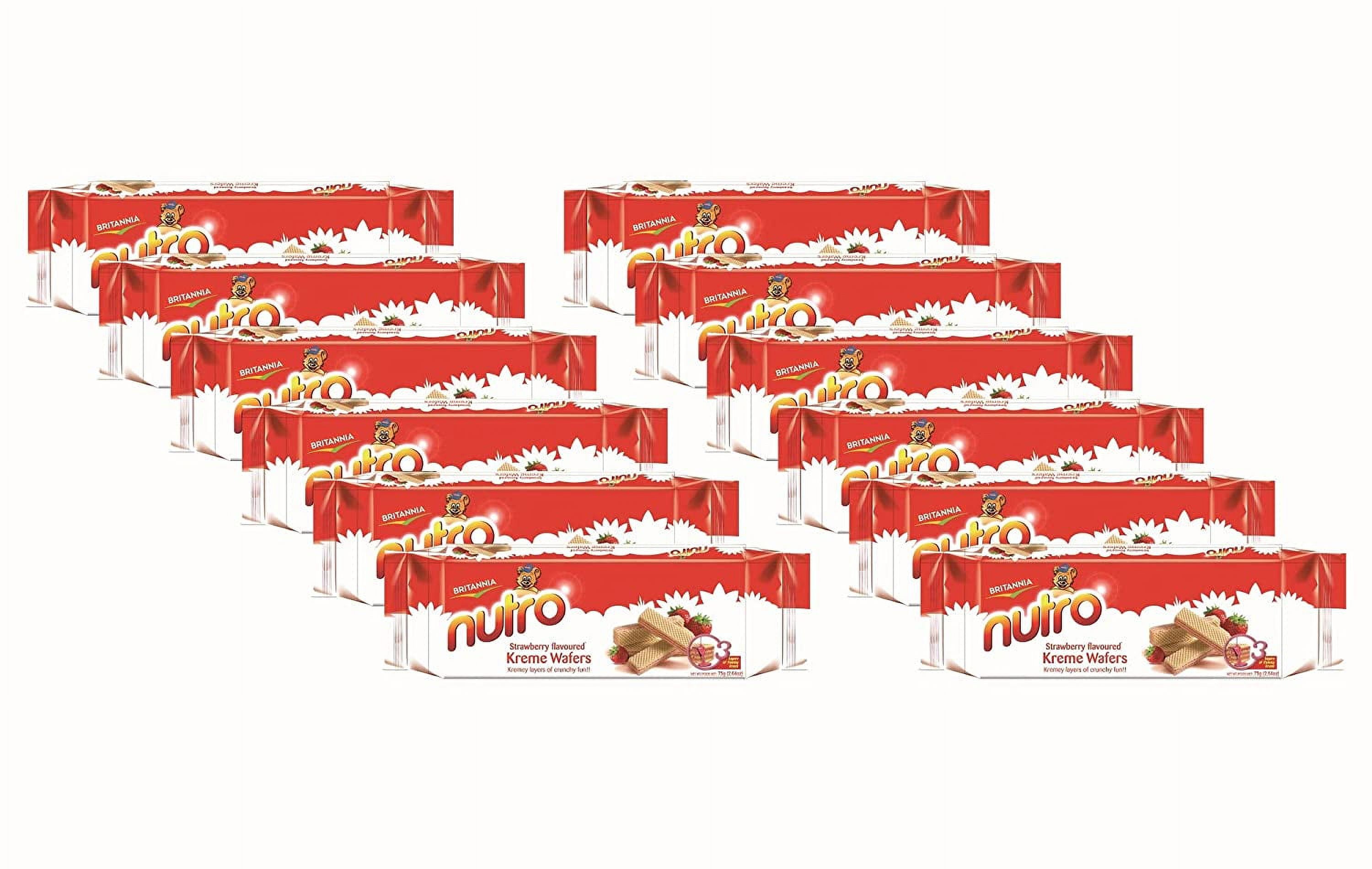 Britannia Nutro Wafers Strawberry 2.64oz (75g) - Healthy Breakfast ...
