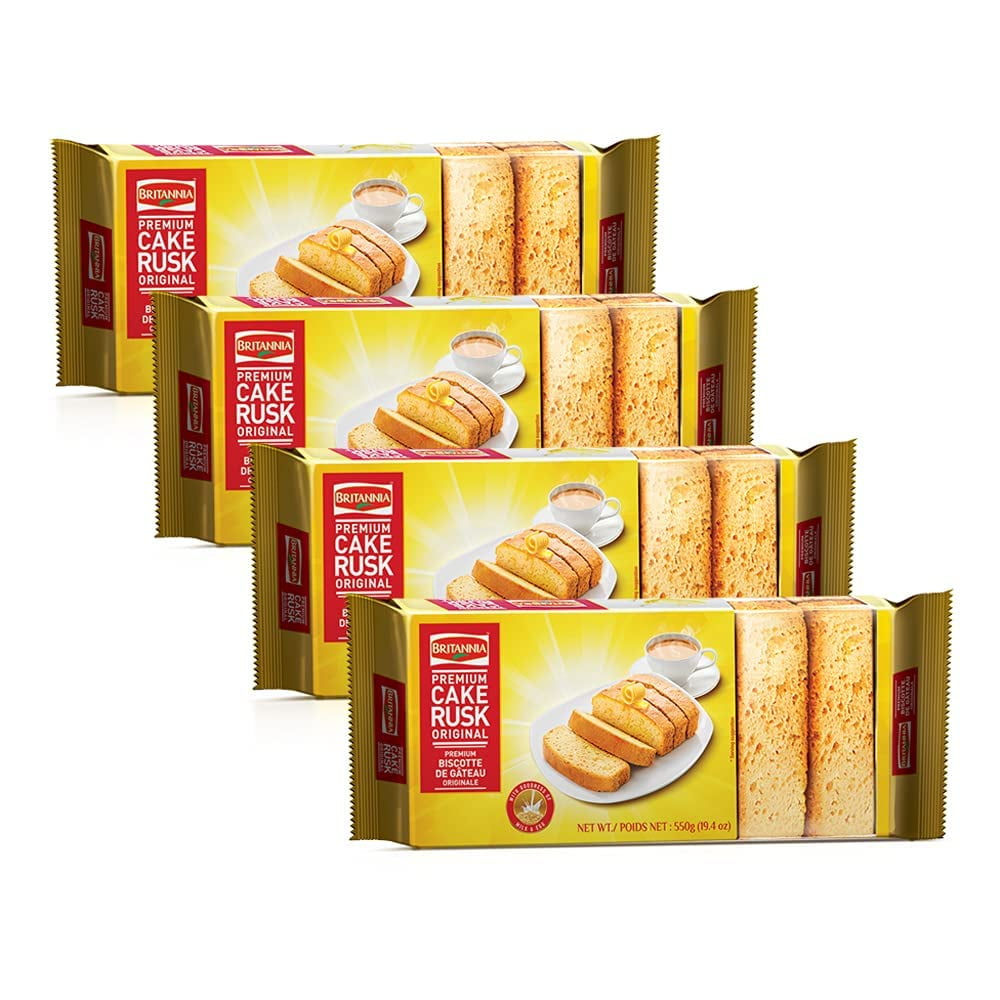 Britannia Premium Cake Rusk Crispy Tea Snack Biscuits Original 19.4oz ...