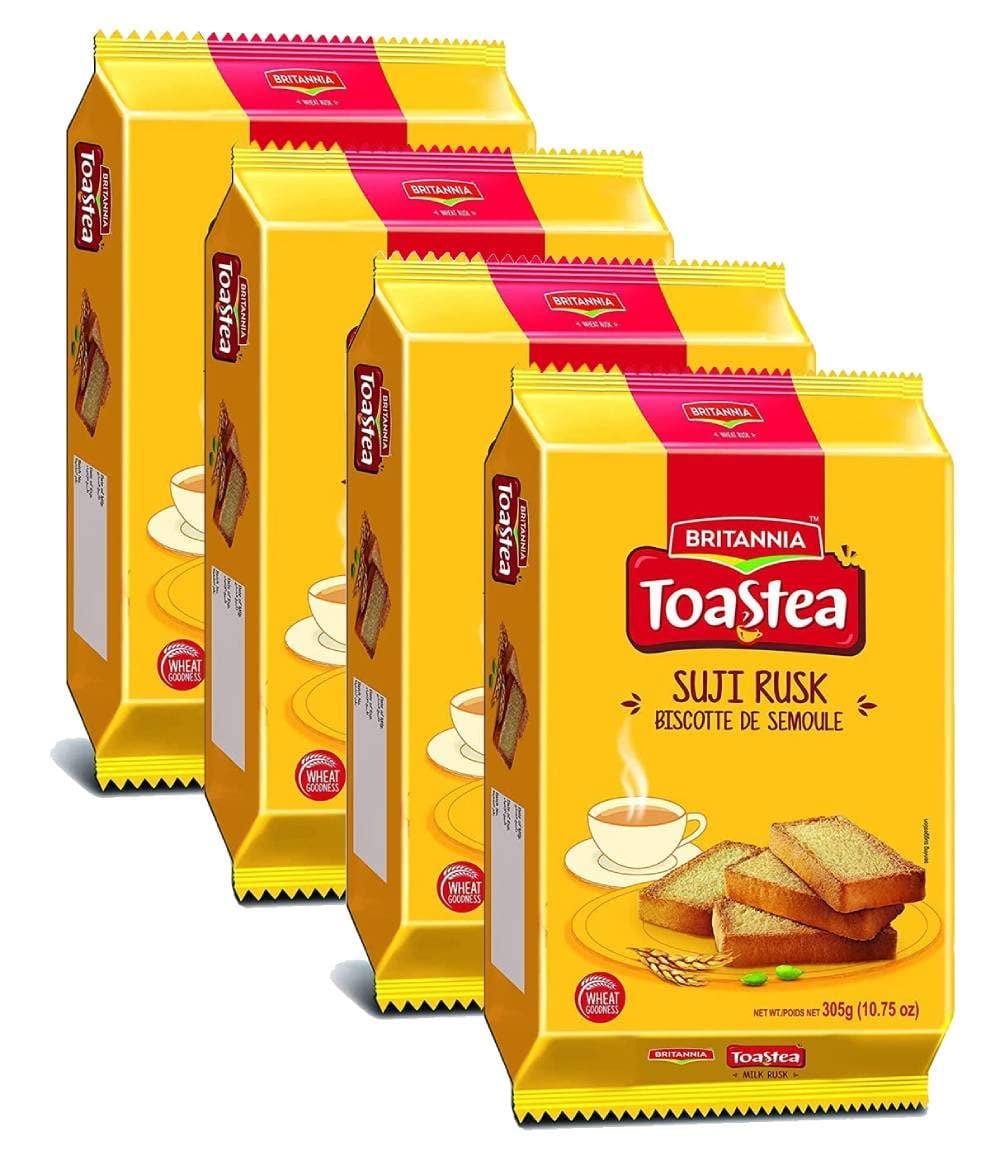 Britannia Toastea Suji Rusk Biscuits 10.75oz, Crispy Tea Time Snack ...