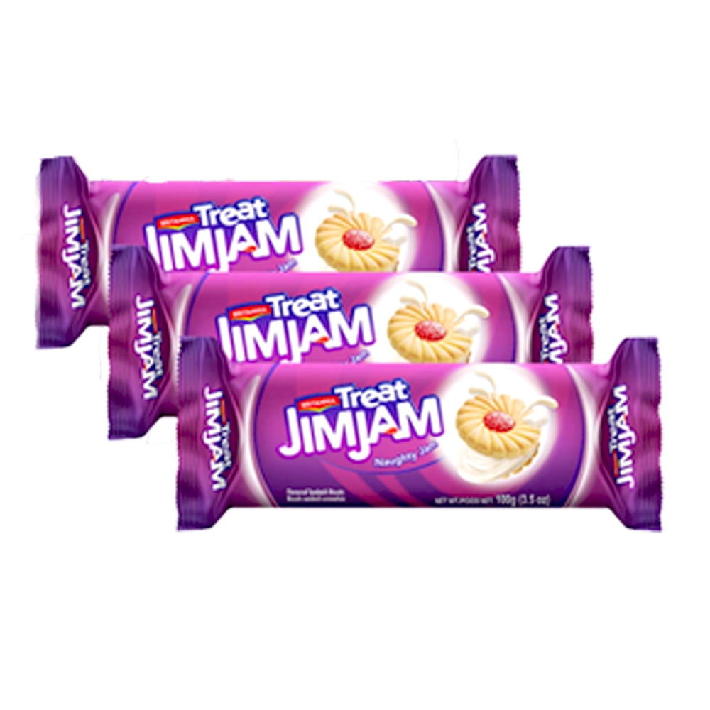 Britannia Treat Naughty Jim Jam Sandwich Biscuits 3.52oz (100g ...