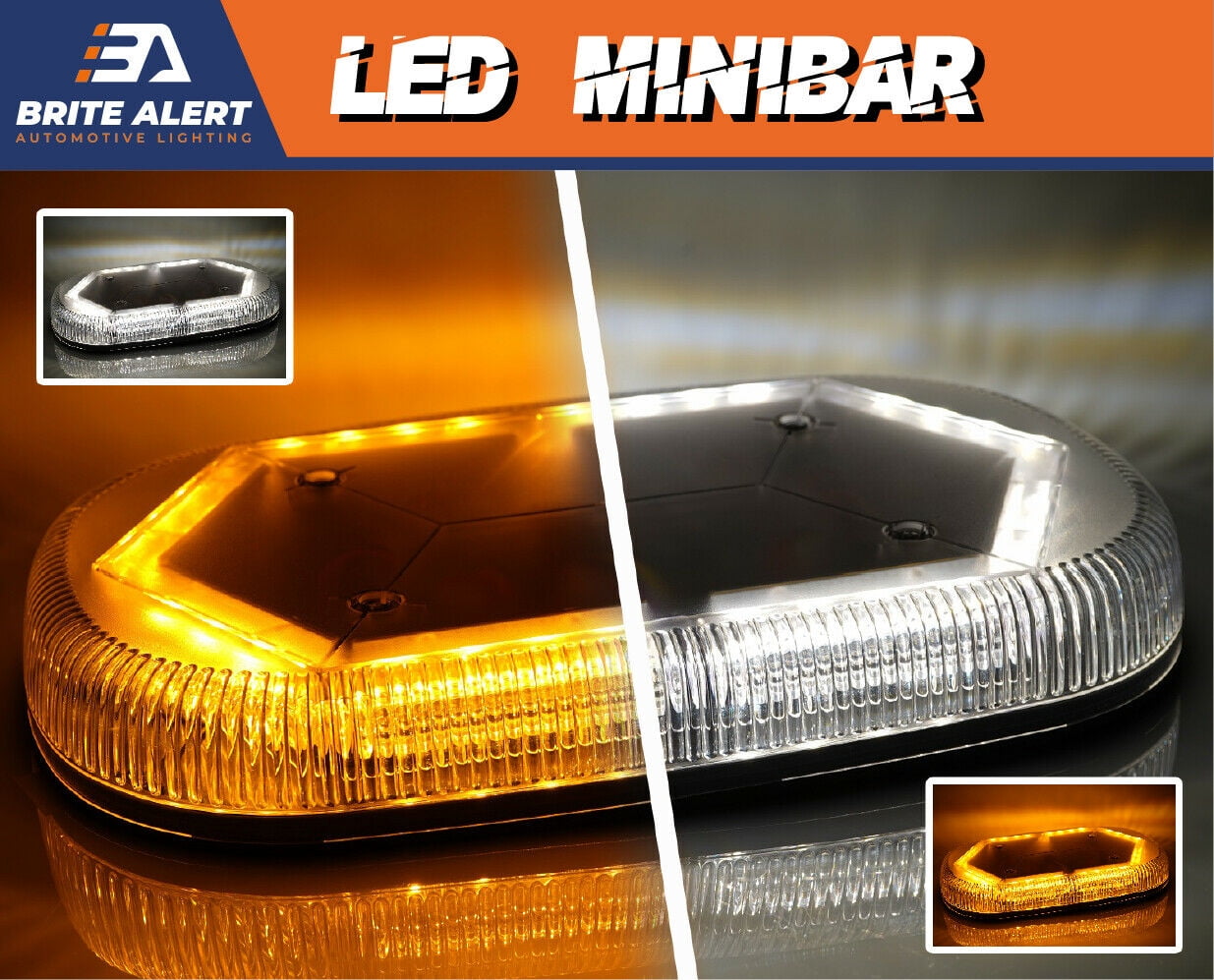 Brite Alert Rooftop Mini Strobe LED Light Bar Magnetic Base Emergency ...