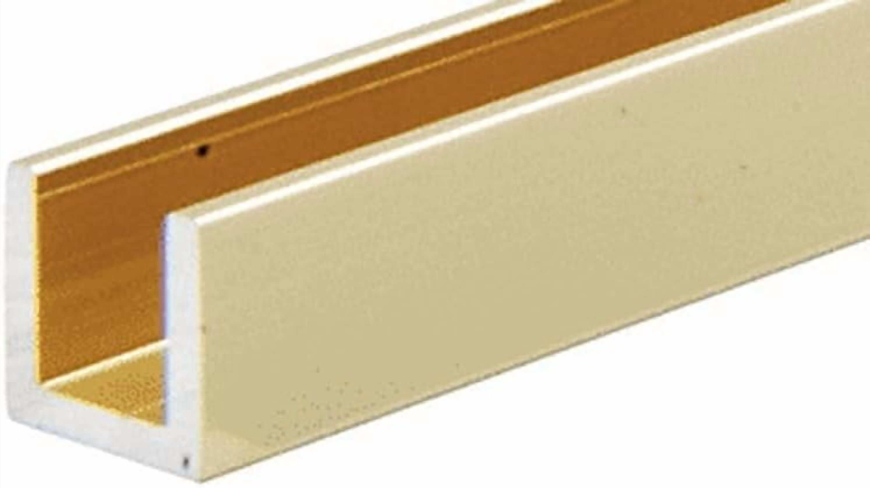 Brite Gold Anodized 1/4" Aluminum "U" Channel - 12 ft Long$$Building ...