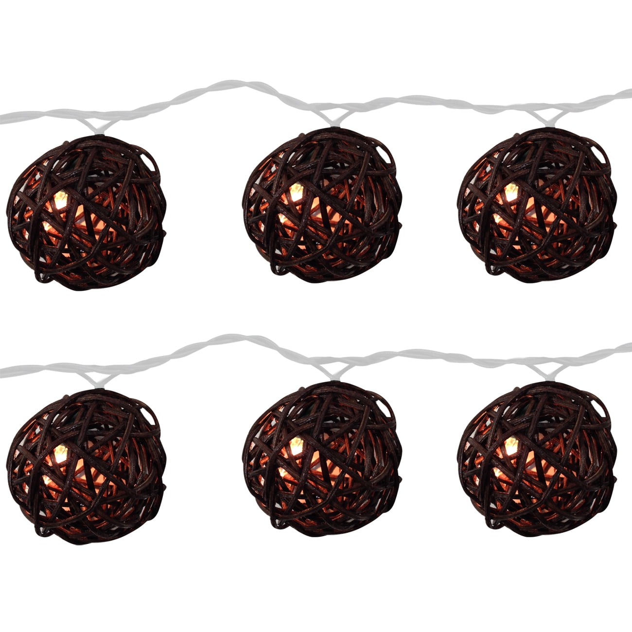 Brite Star 10 Lt Round Grapevine Lights, Brown Wire - Walmart.com
