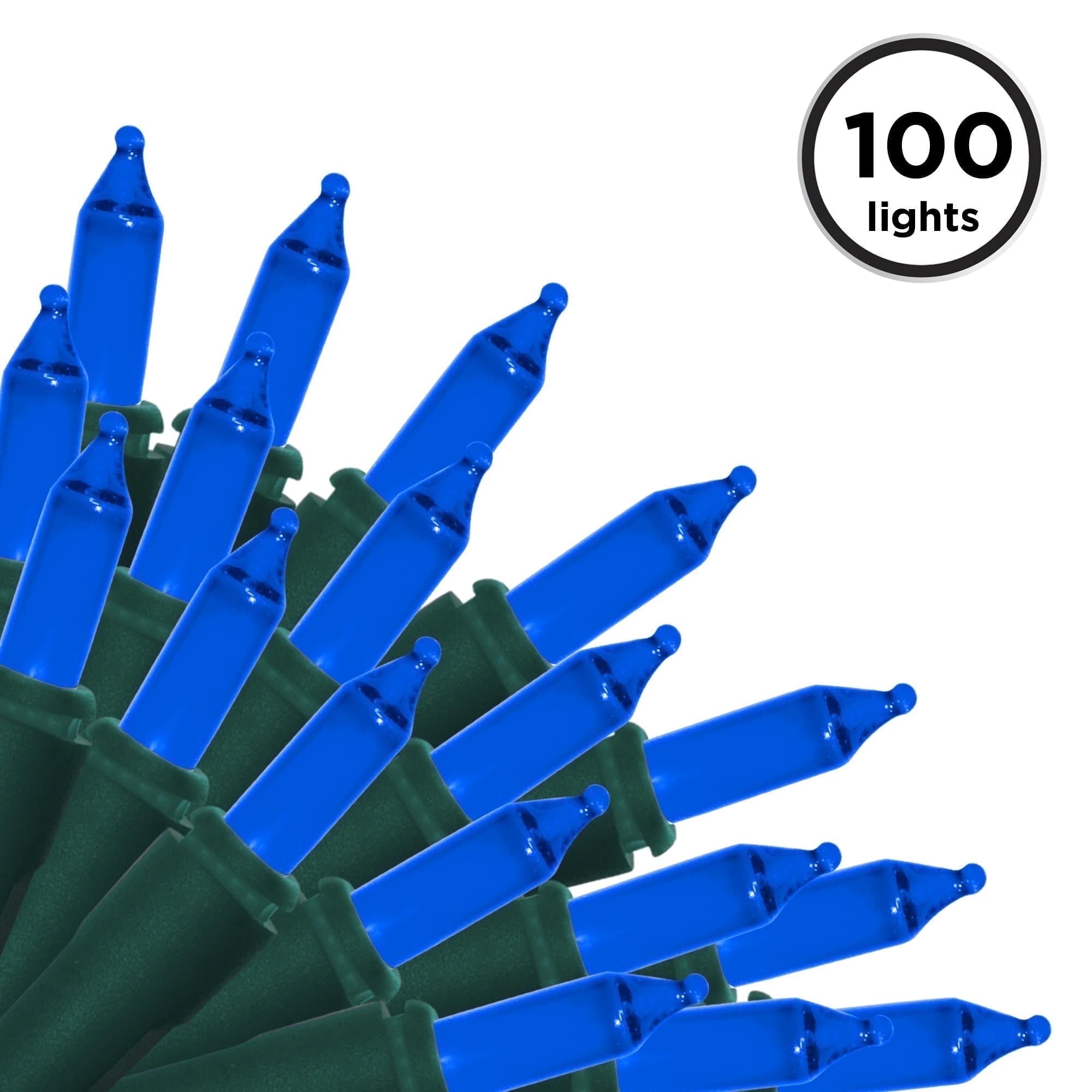 Brite Star 100 Count Blue Mini String Christmas Lights - 22ft Indoor ...