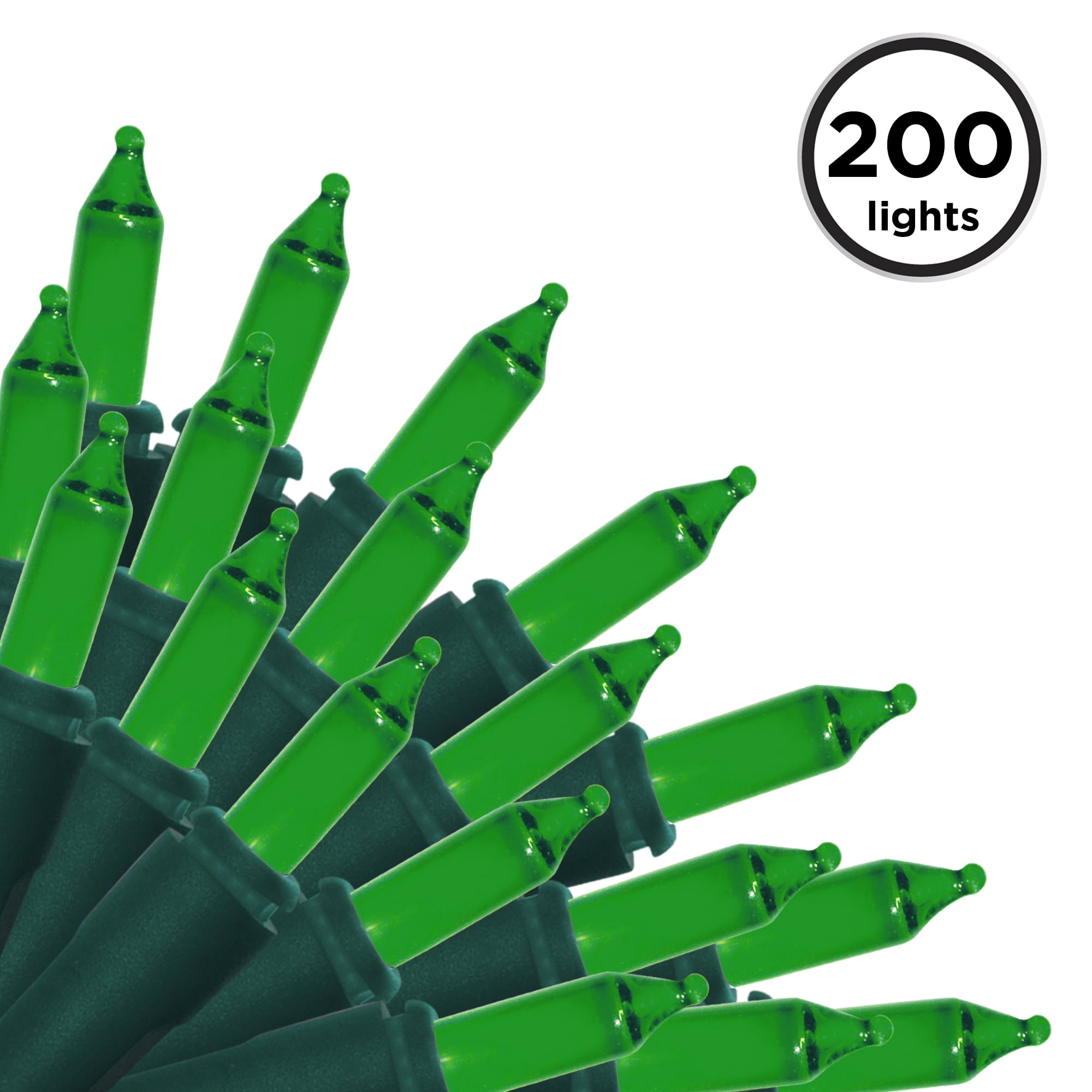 Brite Star 100 Count Mini String Lights, Green - Indoor/Outdoor ...