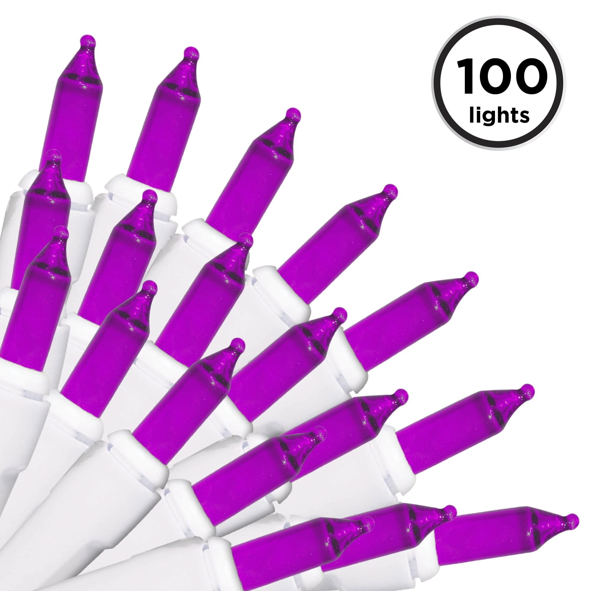 Brite Star 100 Count Mini String Christmas Lights, Purple - 22 feet ...