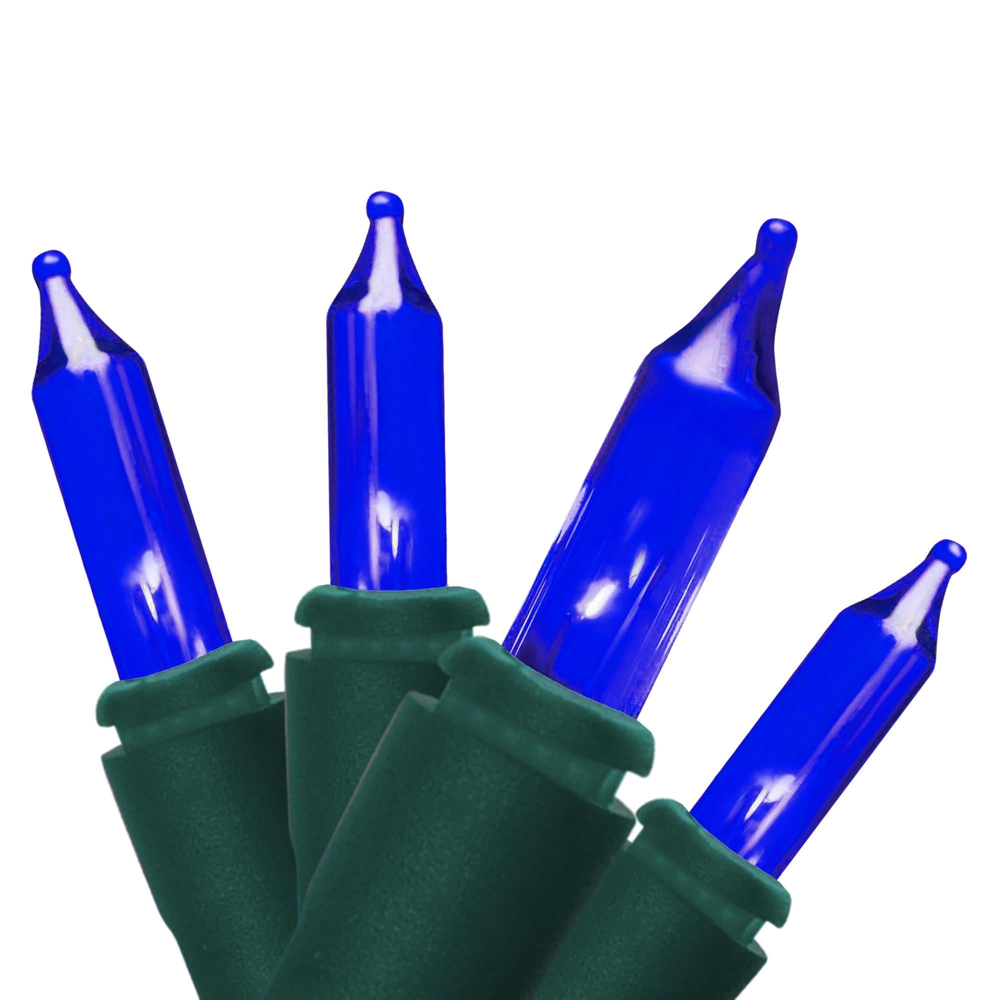 Brite Star 100 lt Designer Series Mini Light Set, Blue, Green Wire ...