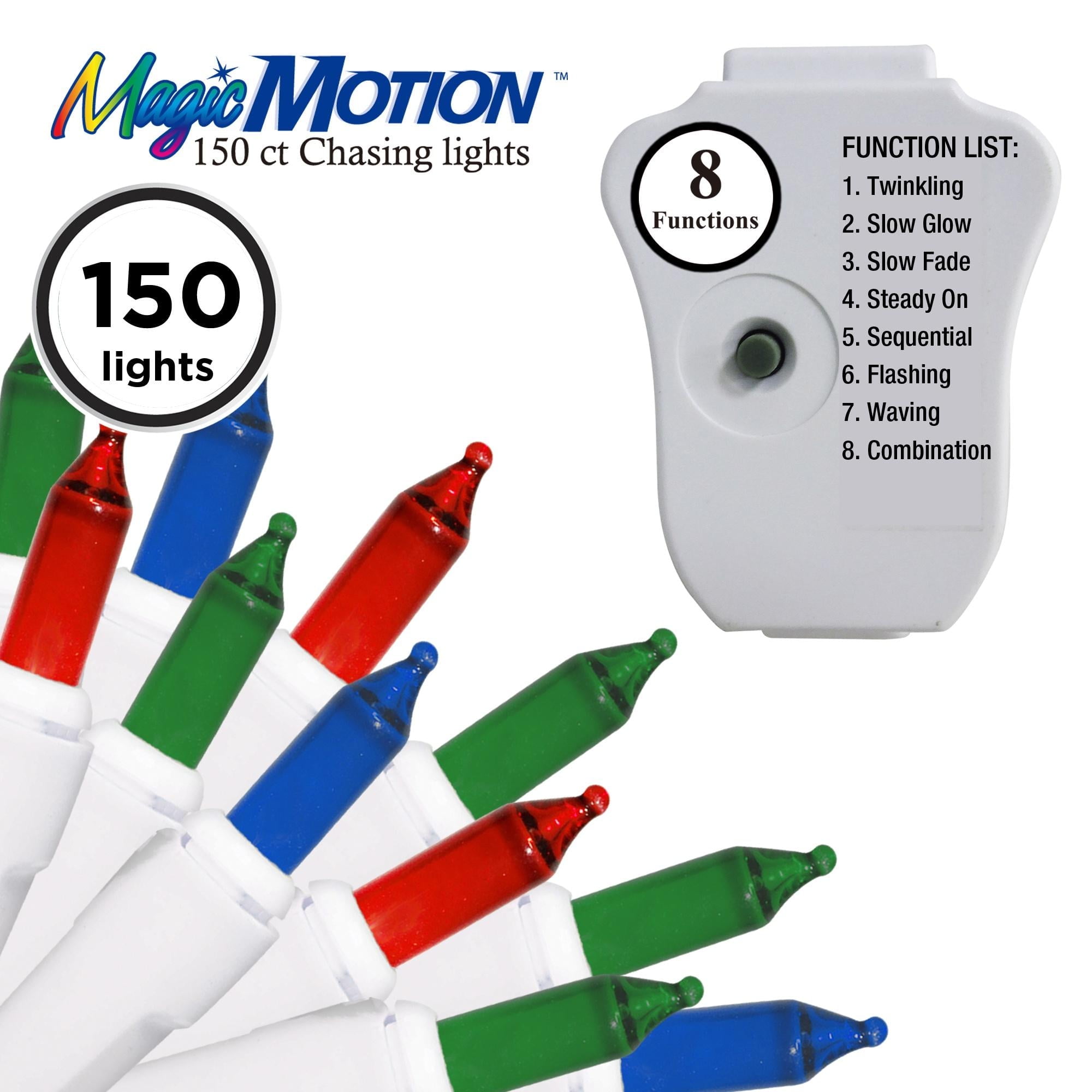 Brite Star 150 Count 8-Function Chasing Light Set - Outdoor String ...