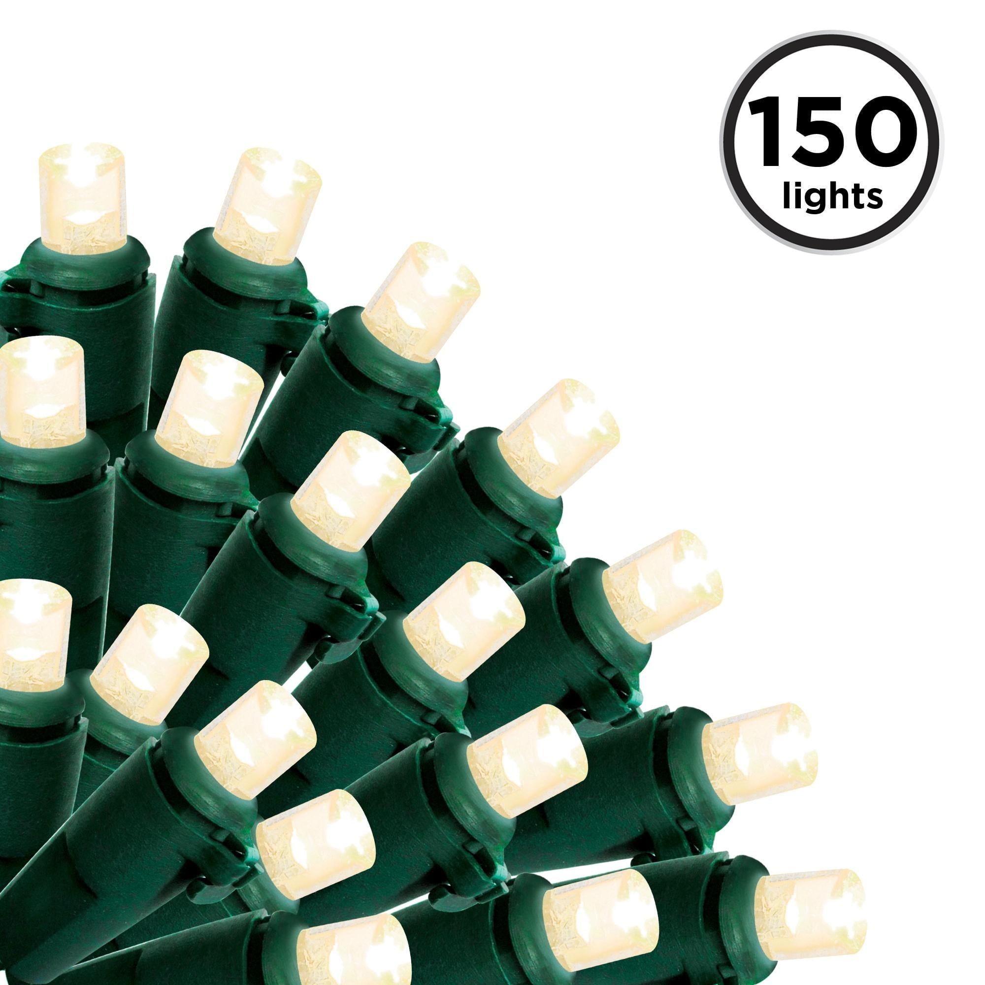 Brite Star 150 Lt Micro Mini LED Light Set, Warm White, Green Wire ...