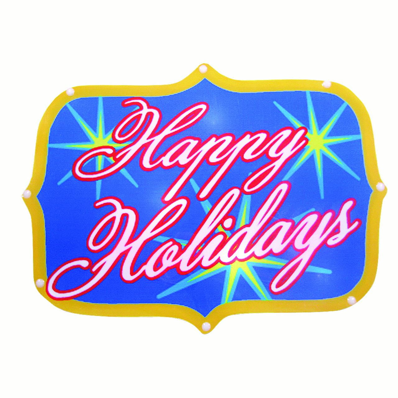 Brite Star 16" Battery Operated LED Lighted Happy Holidays Light Show ...