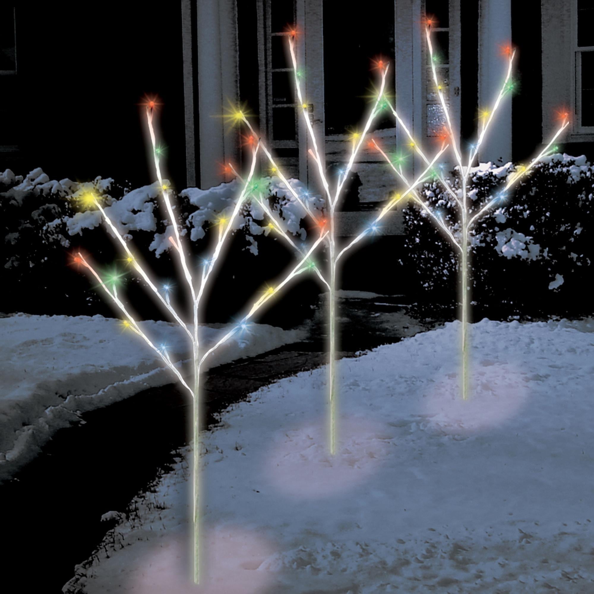 Brite Star 3 Ct Twinkling LED Branch Trees, Multi - Walmart.com