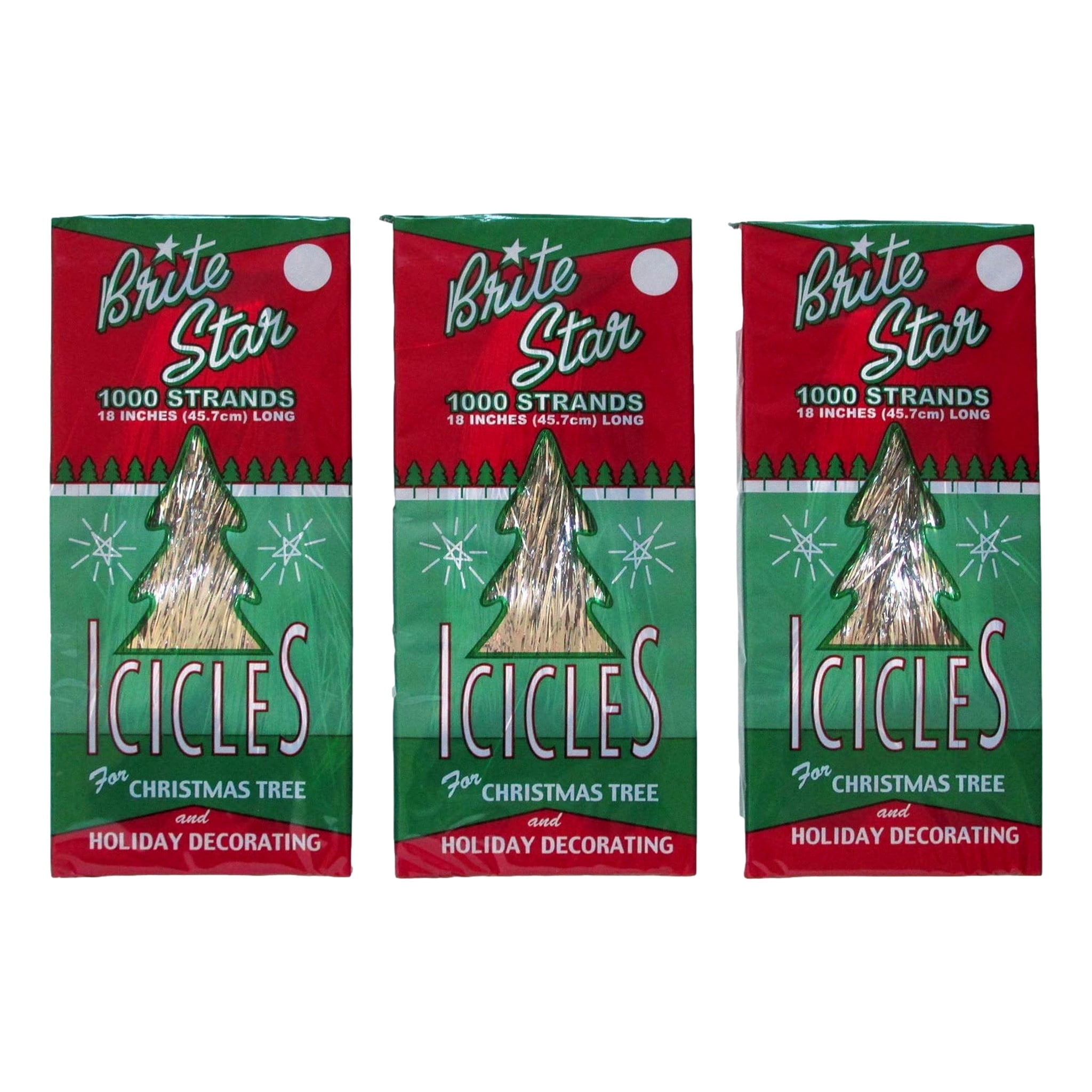 Brite Star Christmas Mylar Decorations, Silver Tinsel Icicles, 3 ...