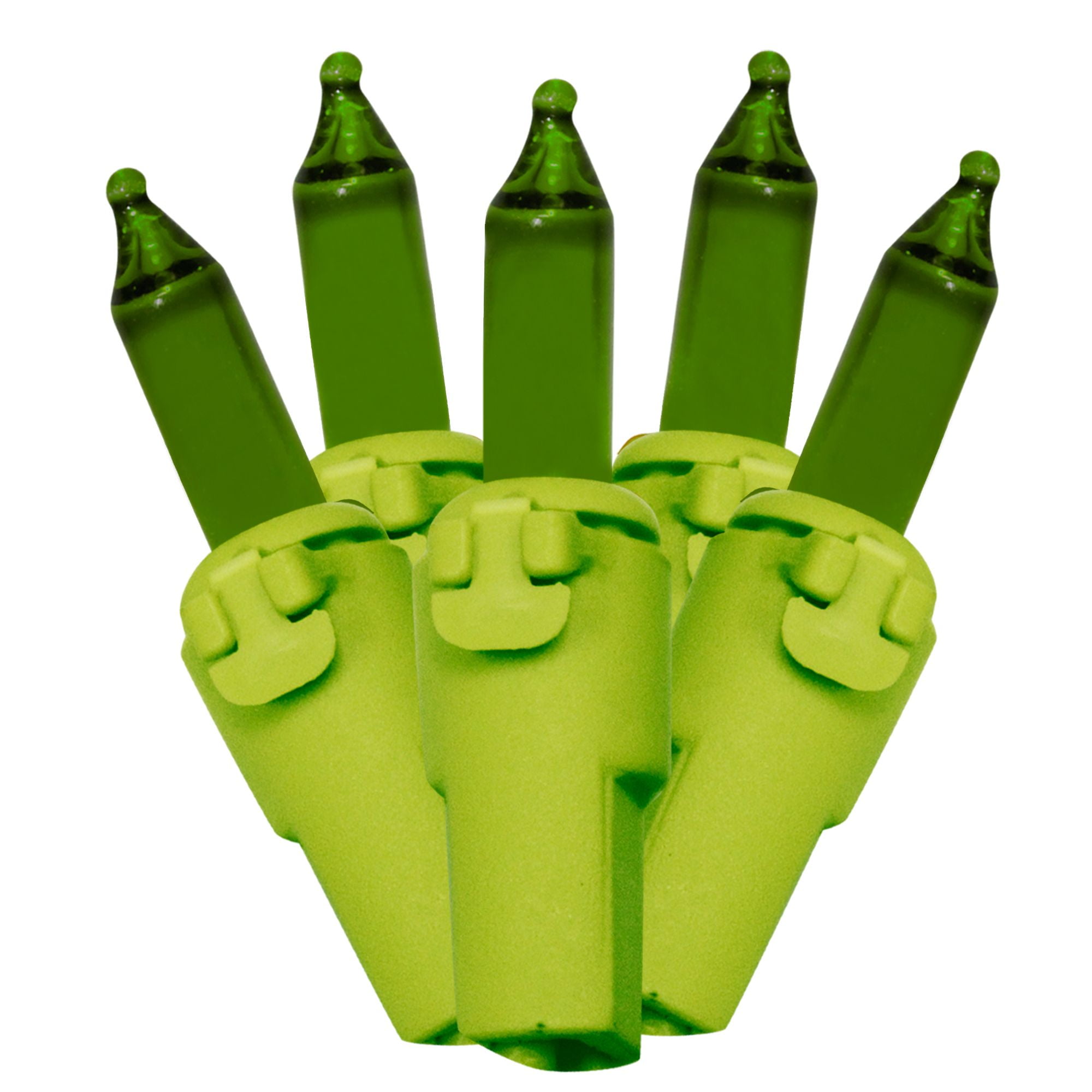 Brite Star 50-Count Green Mini Christmas Light Set, 19ft Green Wire ...