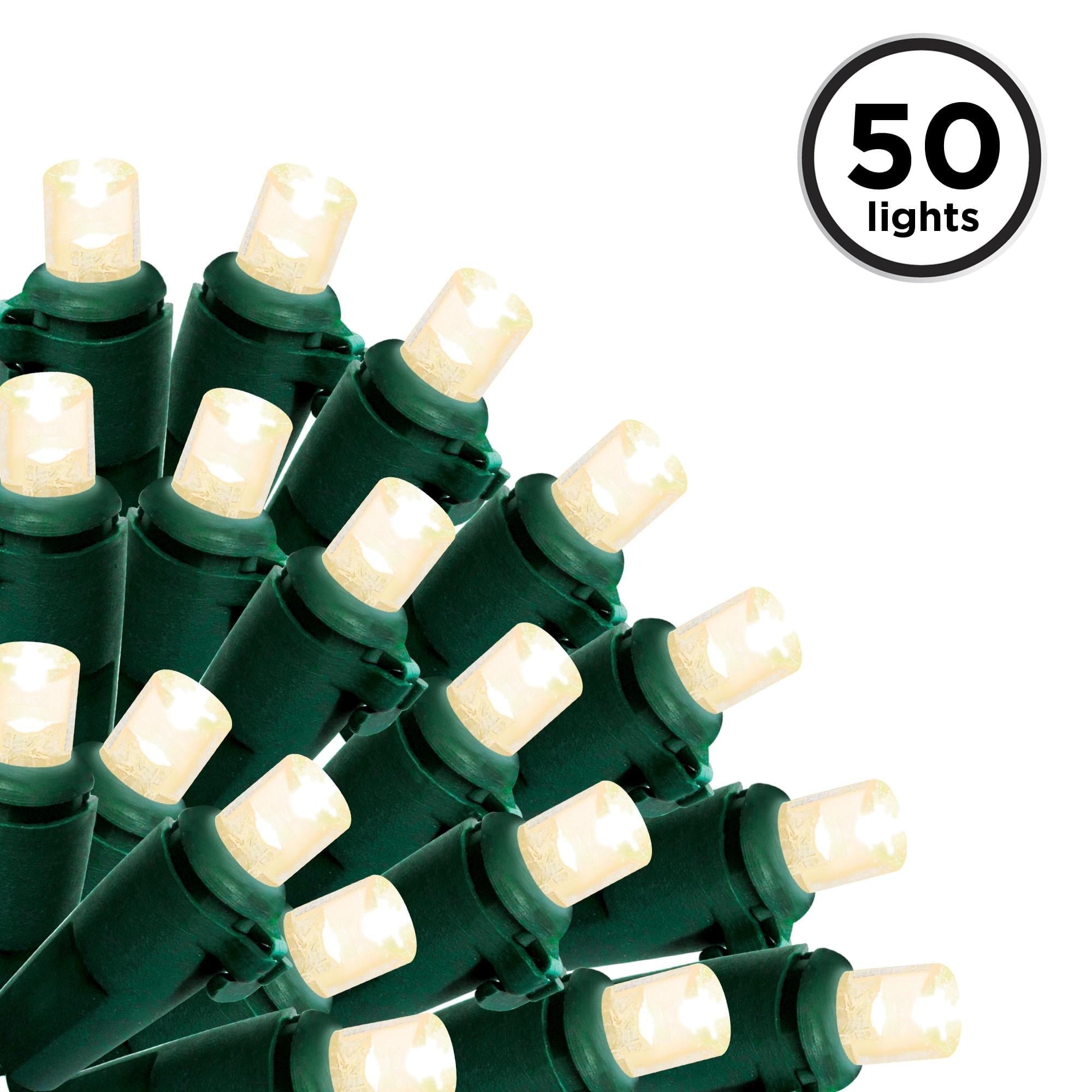 Brite Star Tiny Decorate, 50 Lt Micro Mini LED Light Set, Warm White, Green Wire - Walmart.com