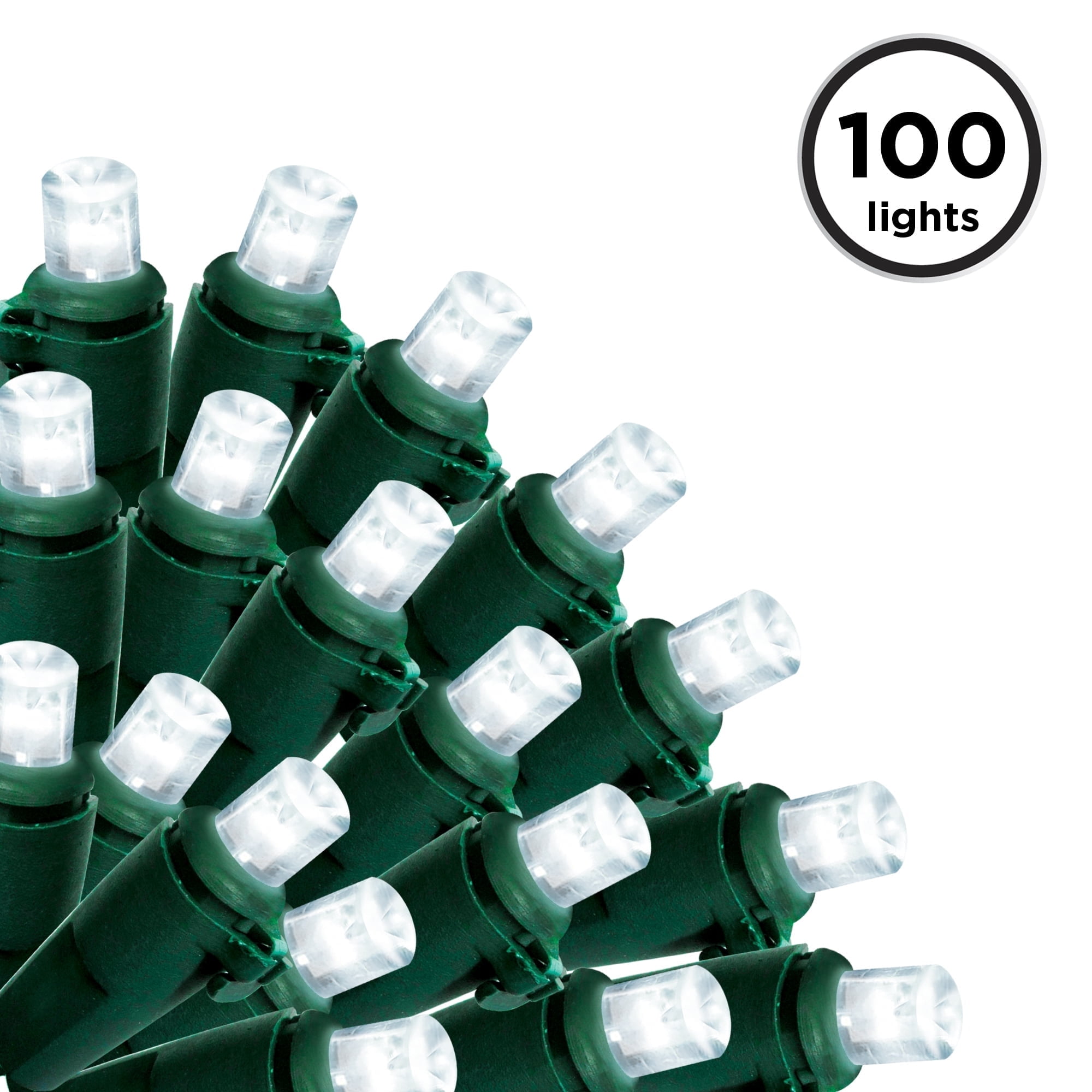 Brite Star 50 Lt Micro Mini LED Lights, Pure White, Green Wire (Set of ...