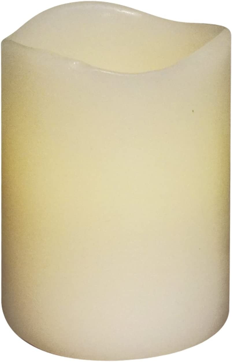 Brite Star Battery Operated Flameless Candle, 4 by 5.5-Inch, Ivory ...