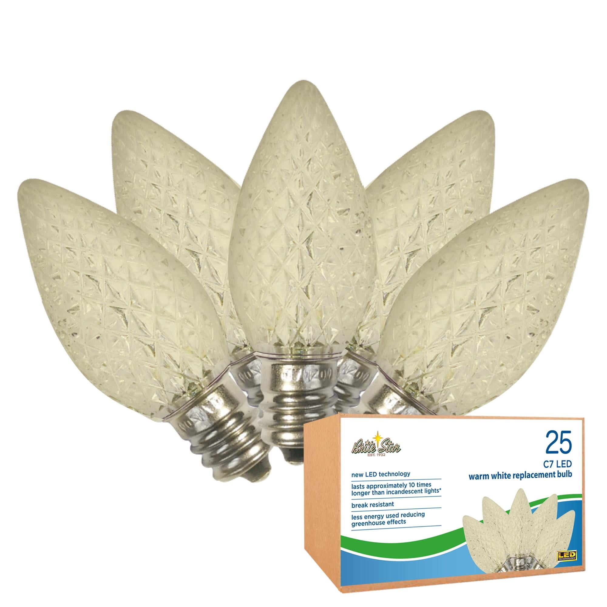Brite Star LED C7 Replacement Bulbs - Warm White 25-Pack, Energy ...