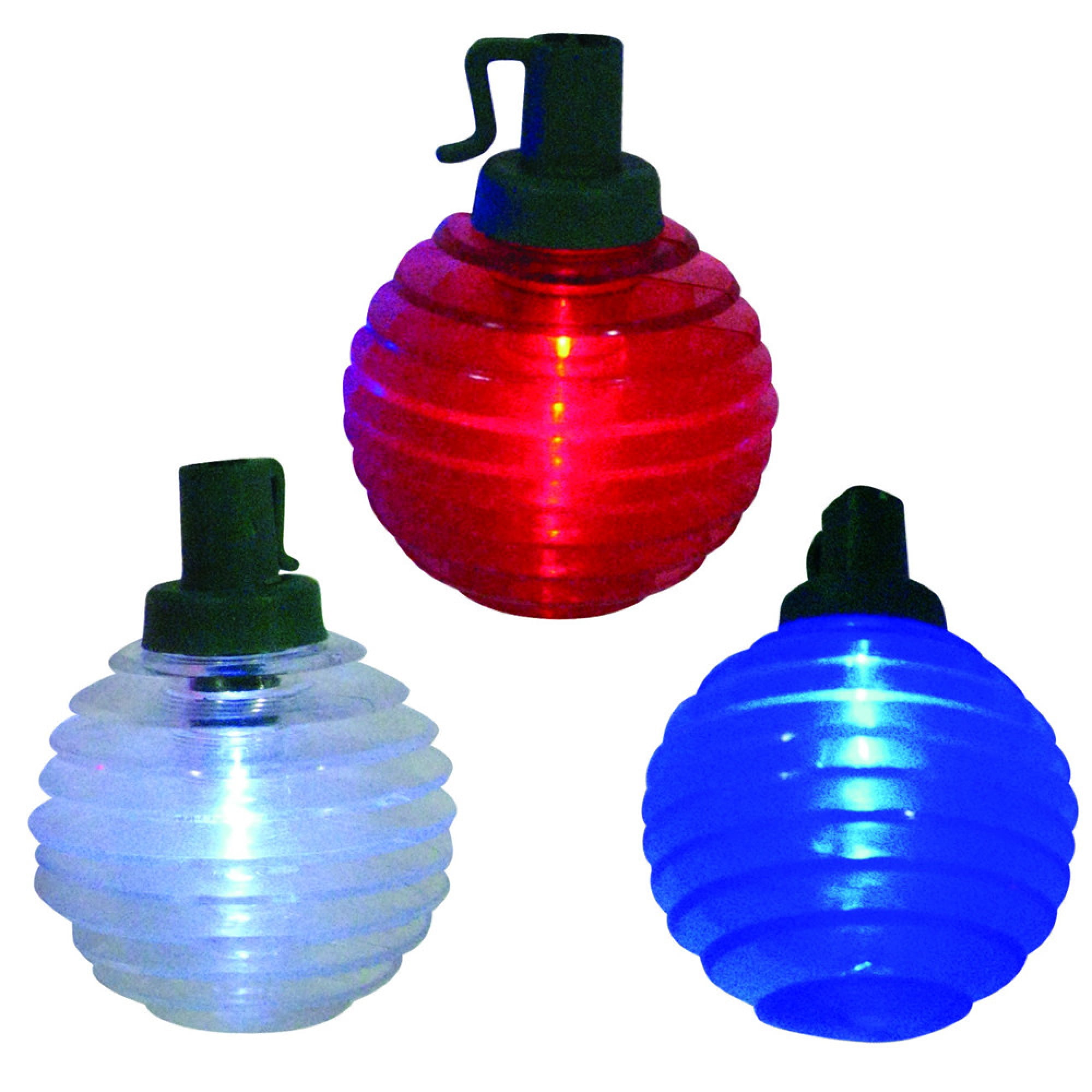 Brite Star Set of 10 B/O LED Patriotic Red, White and Blue Shimmer ...