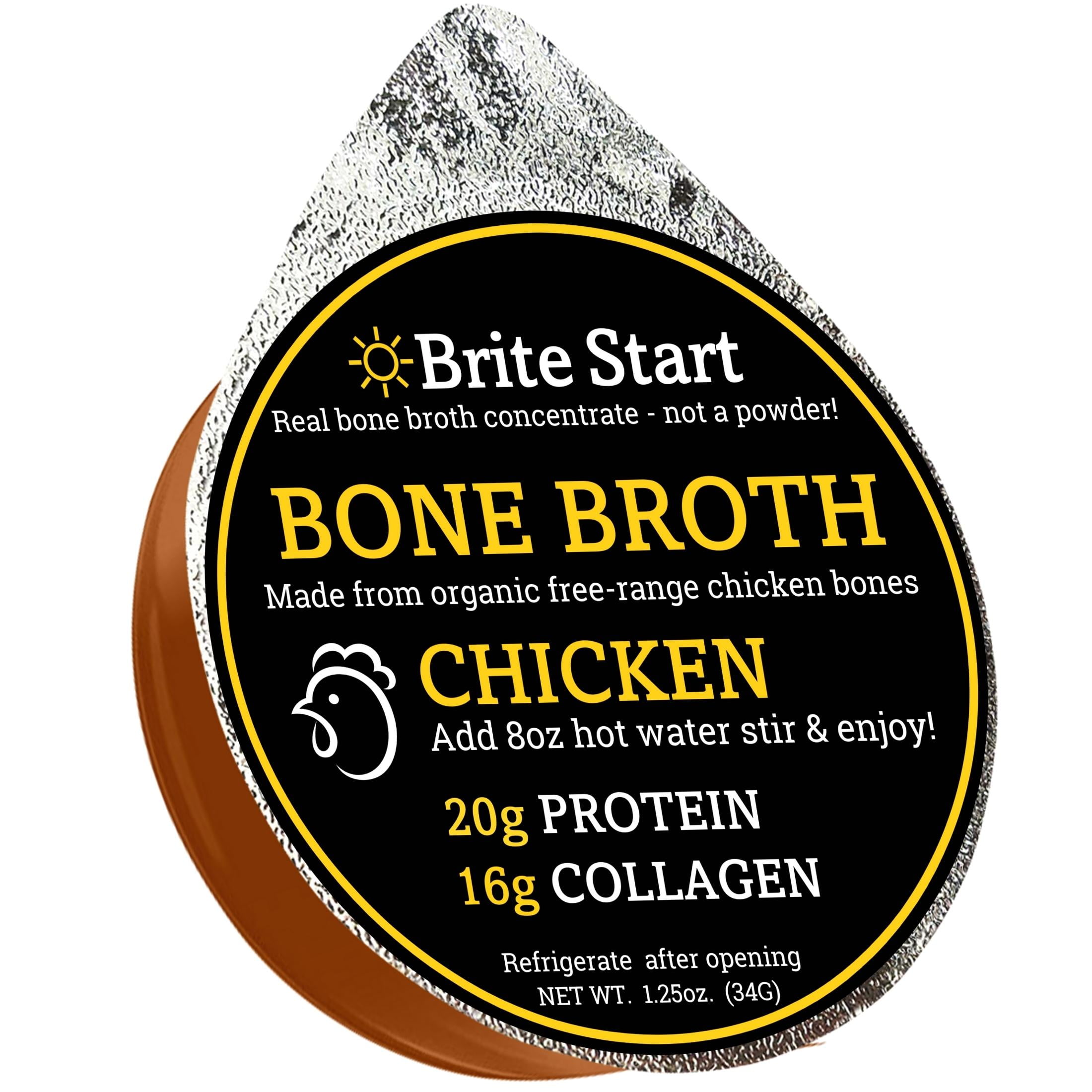 Brite Start Chicken Bone Broth Concentrate - Single Serve, 12 Count ...