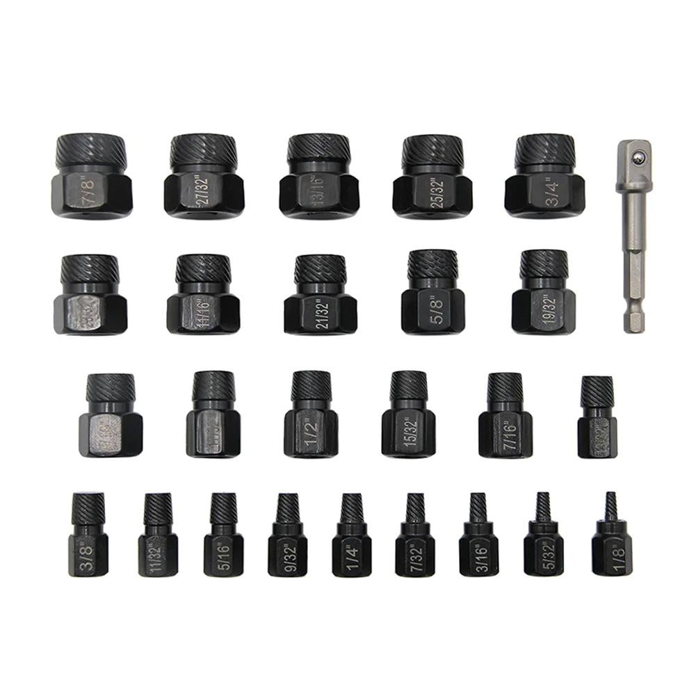 British 26-Piece Set British Broken Head Screw Extractor Multi-Spline ...